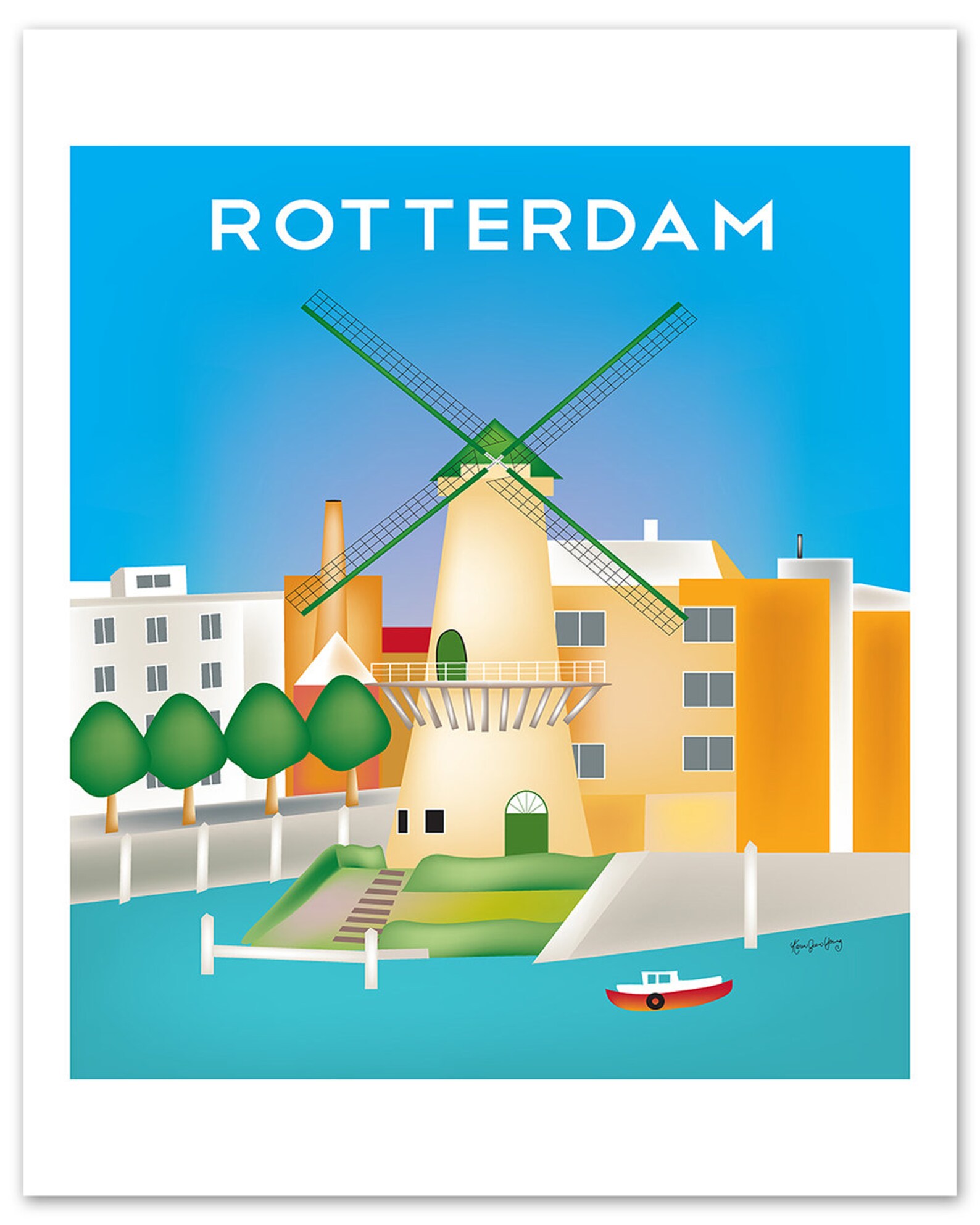 Rotterdam Print, Rotterdam Poster, Rotterdam Wall Art, Rotterdam ...