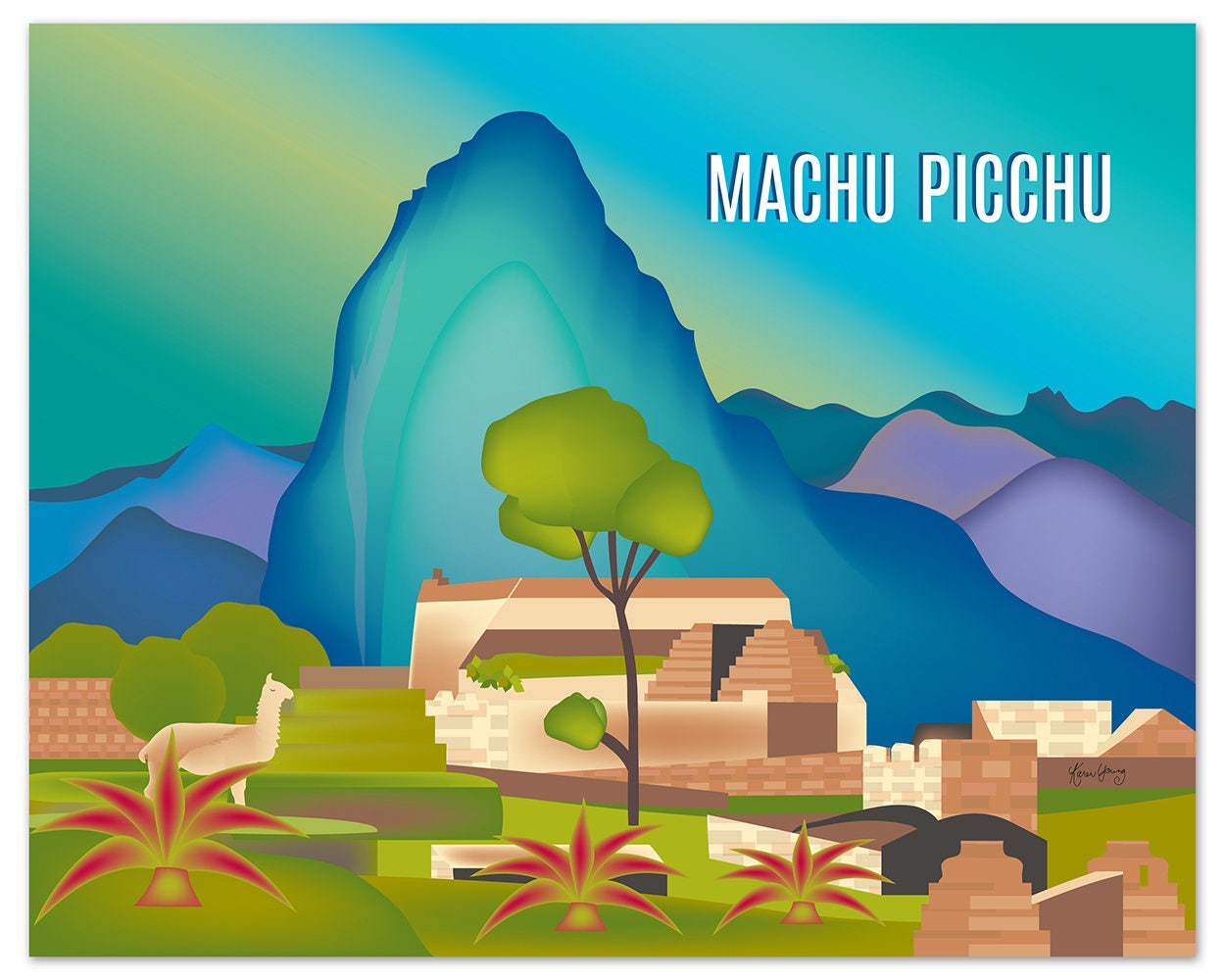 Machu Picchu Print Peru Art Mahcu Picchu skyline City | Etsy