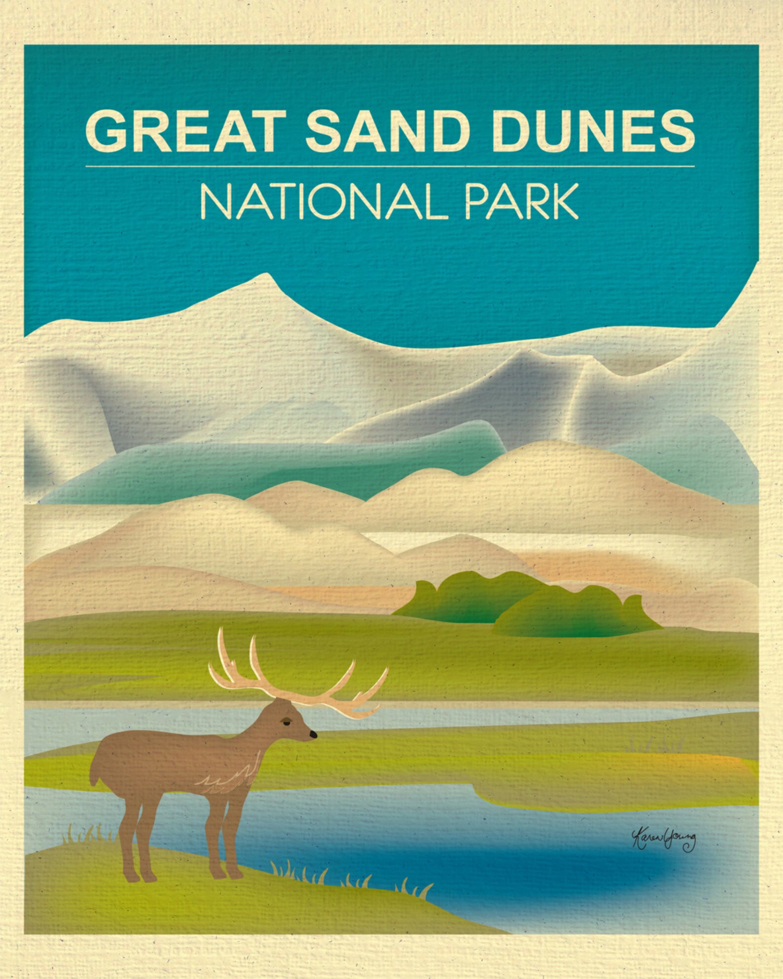 Great Sand Dunes Park Poster National Park Art Colorado - Etsy