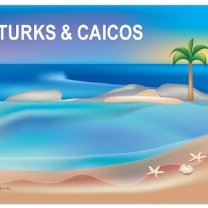 Turks and Caicos Poster Art, Turks Caicos Map, Turks & Caicos Travel ...
