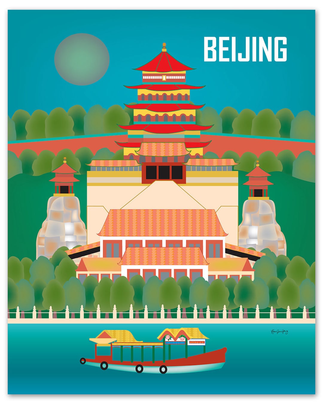 Beijing Skyline Art Print, China Vertical Poster, Beijing Wall Art ...