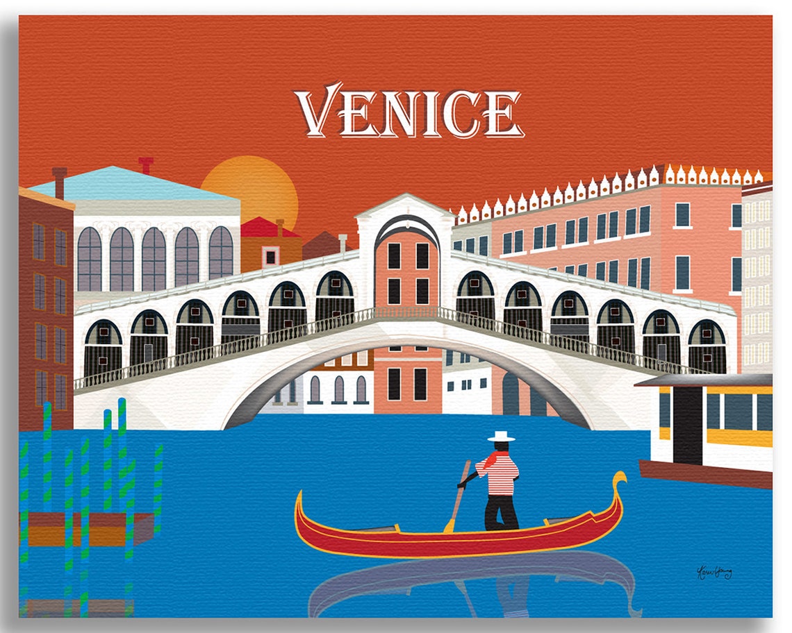 Venice Art Print Skyline, Venice Poster, Vertical Print, Venice City ...