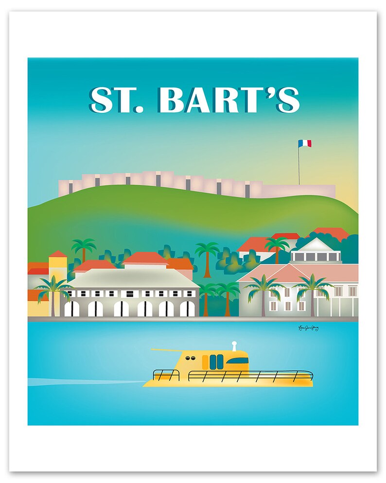 St. Bart's Artwork St. Bart's Vertical Skyline Print - Etsy