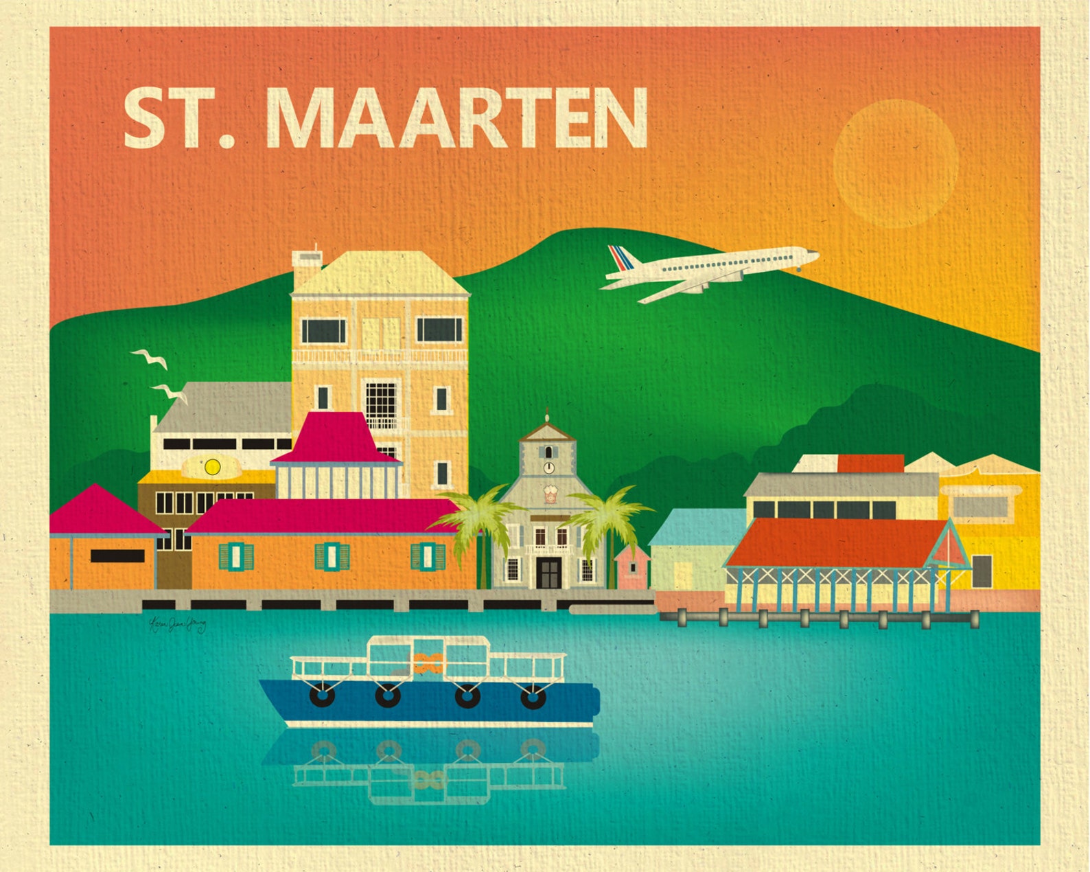 St. Maarten Art St. Maarten Skyline Print Phillipsburg | Etsy