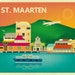 St. Maarten Art, St. Maarten Skyline Print, Phillipsburg Poster, St ...