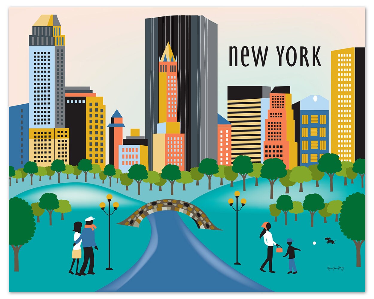 New York City Skyline Print, New York City Wall Art, Central Park Print ...