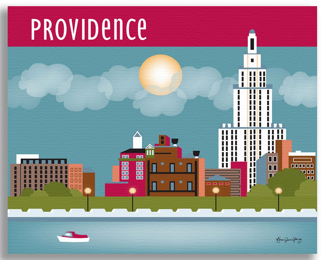 Providence Rhode Island Print RI Skyline Art Print - Etsy