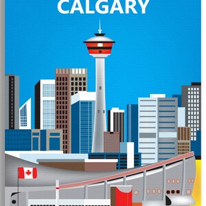 Calgary Skyline Print, Canada Travel Poster, Calgary Map Print, Calgary ...