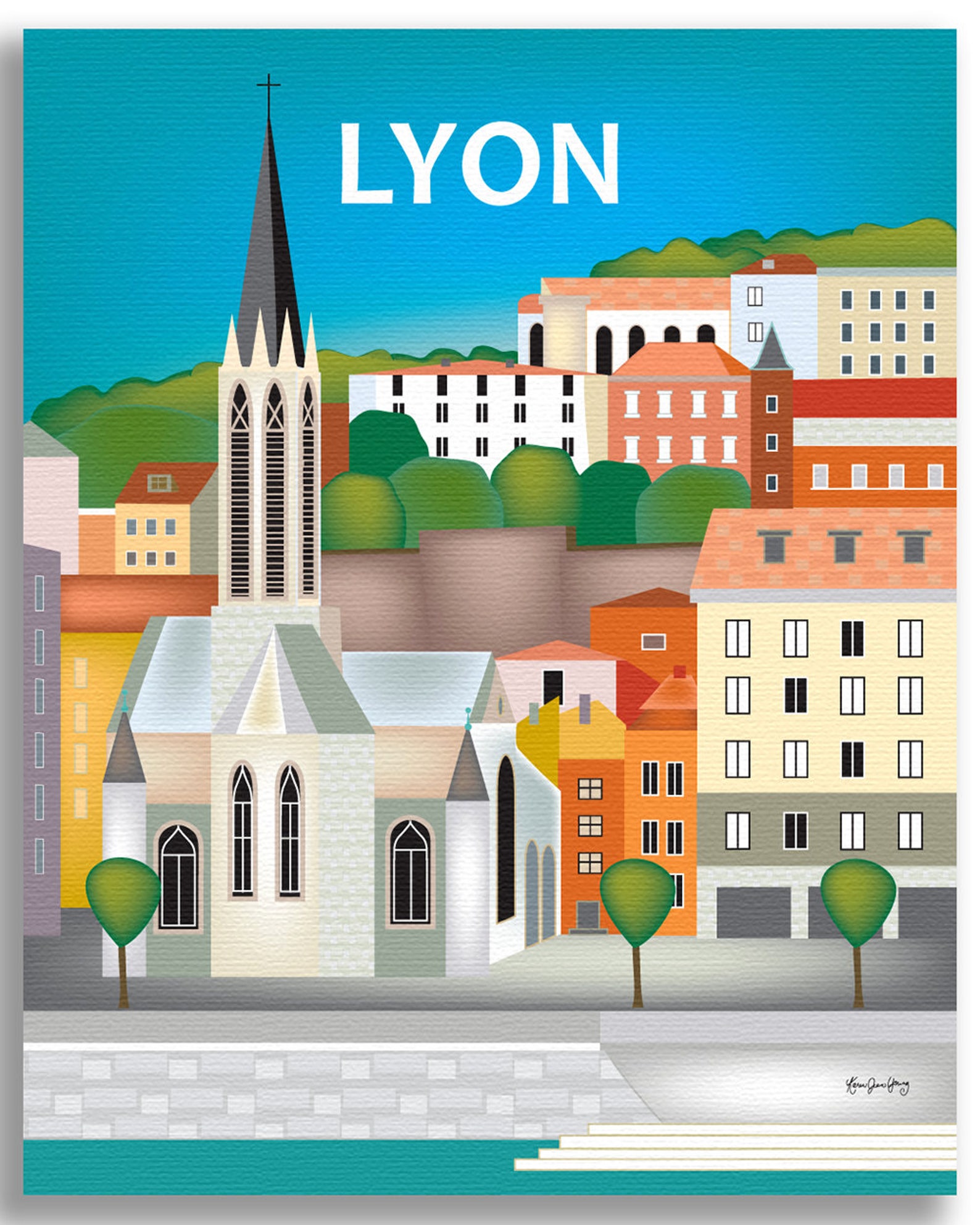 Lyon France Print, Lyon France Art, Lyon Print, French Poster, Lyon Art ...