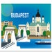 Budapest Skyline Art Print, Chain Bridge, Hungary Travel Poster, Gift ...