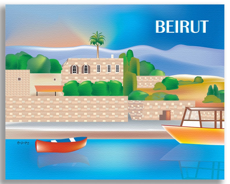 Beirut Skyline Art Beirut Poster Print Lebanon Poster - Etsy