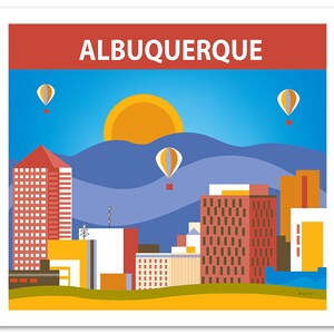 Albuquerque Skyline Art Print, Albuquerque Artwork, Albuquerque New ...