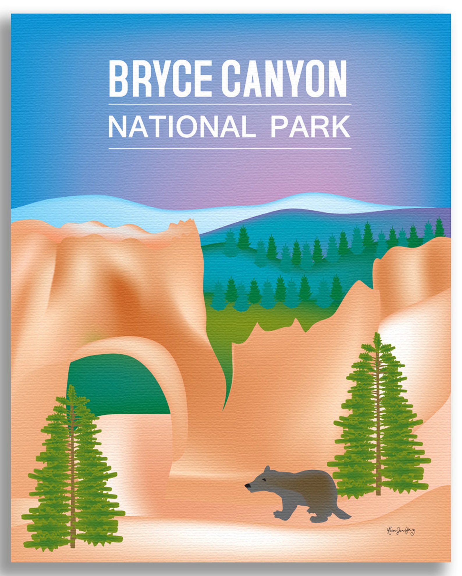 Bryce Canyon National Park Poster, Bryce Canyon Art, Vertical Utah ...