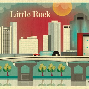 Little Rock, Arkansas Skyline, Little Rock Print, Arkansas Print ...