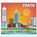 Perth Skyline Print Wall Art, Perth Poster, Perth Map, Australia Art ...