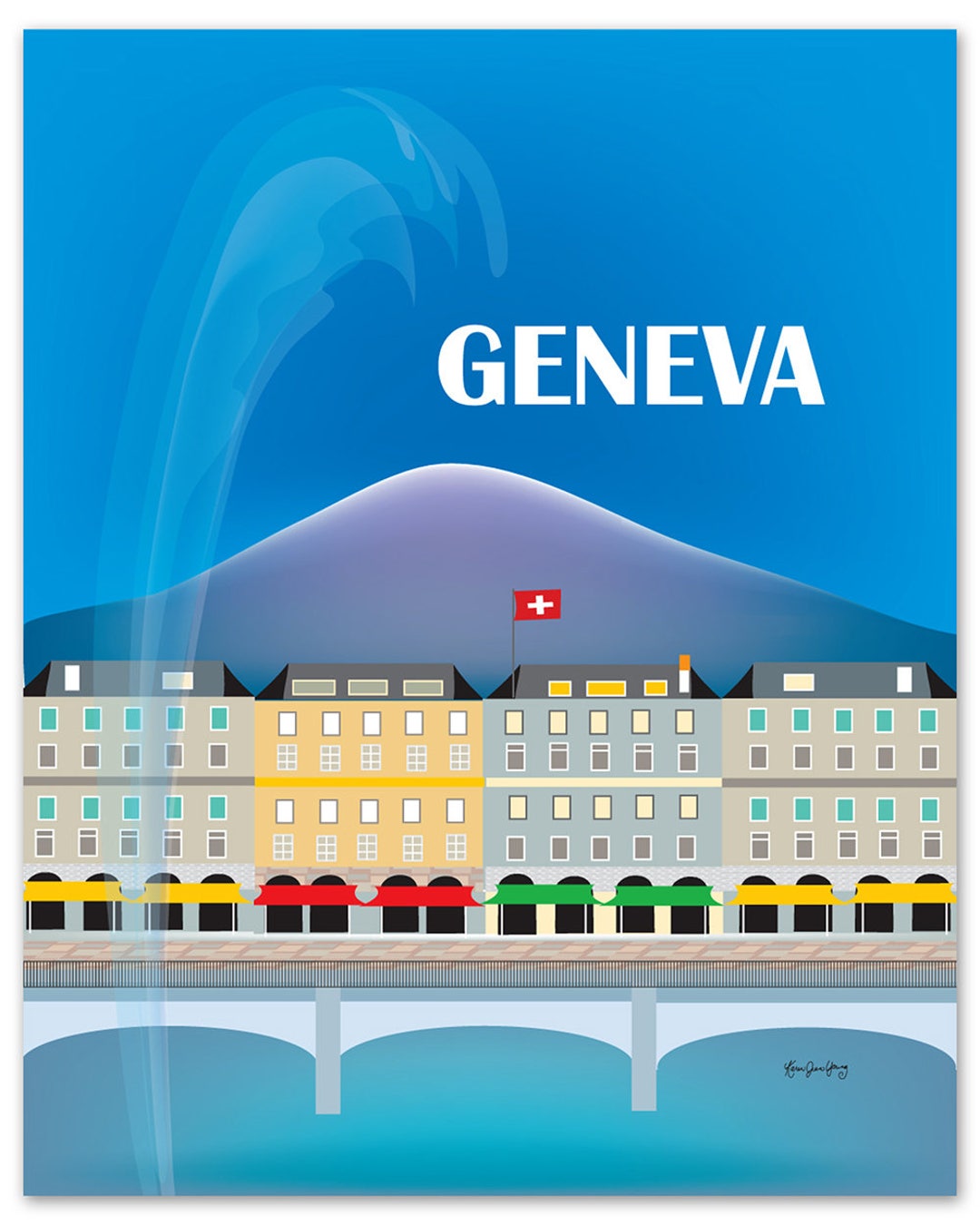 Geneva Skyline Print, Geneva Switzerland Art, Geneva Print, Geneva Baby ...