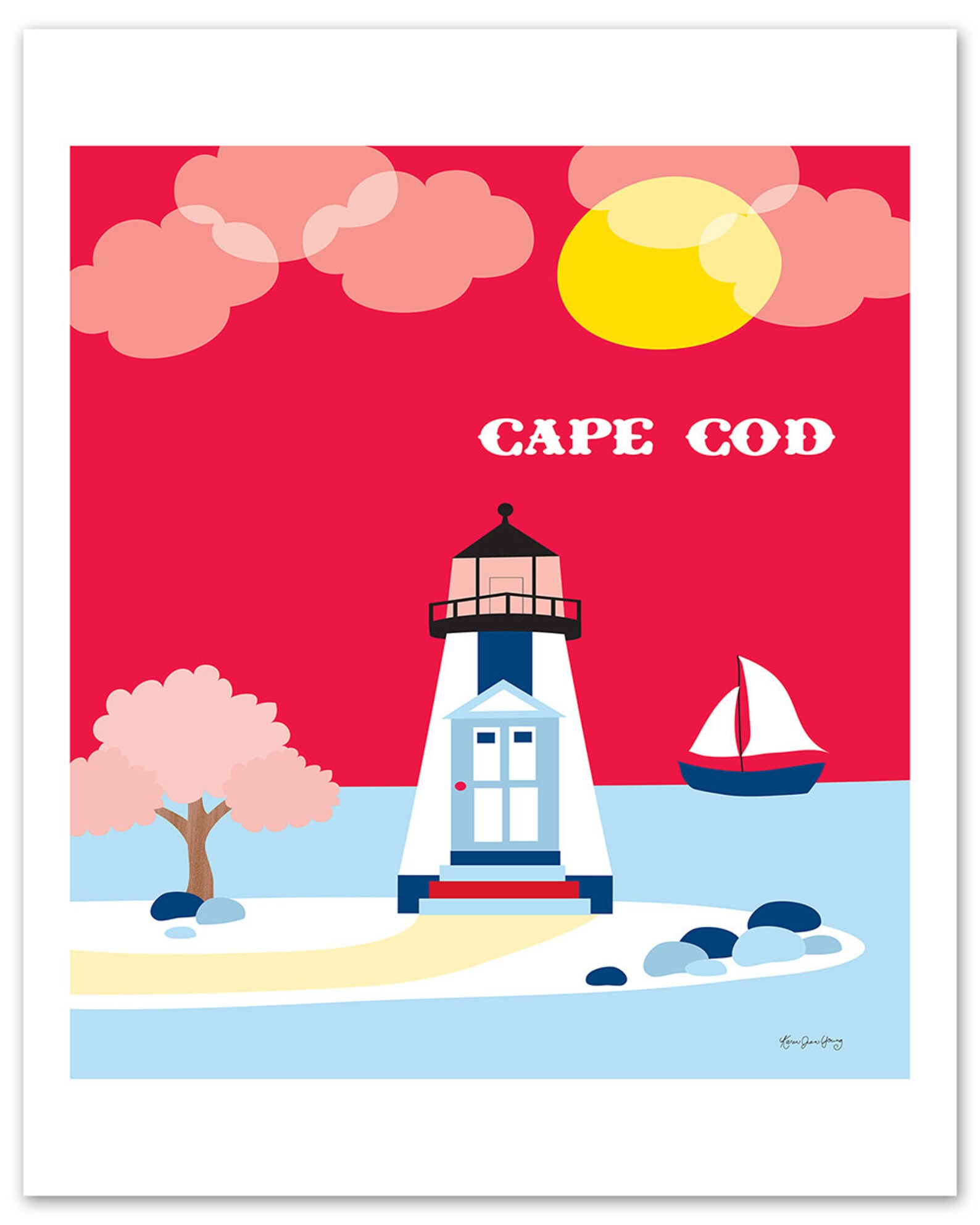 Cape Cod Art Print Cape Cod Skyline Cape Cod Wall Art MA | Etsy