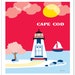 Cape Cod Art Print, Cape Cod Skyline Cape Cod Wall Art, MA Lighthouse ...