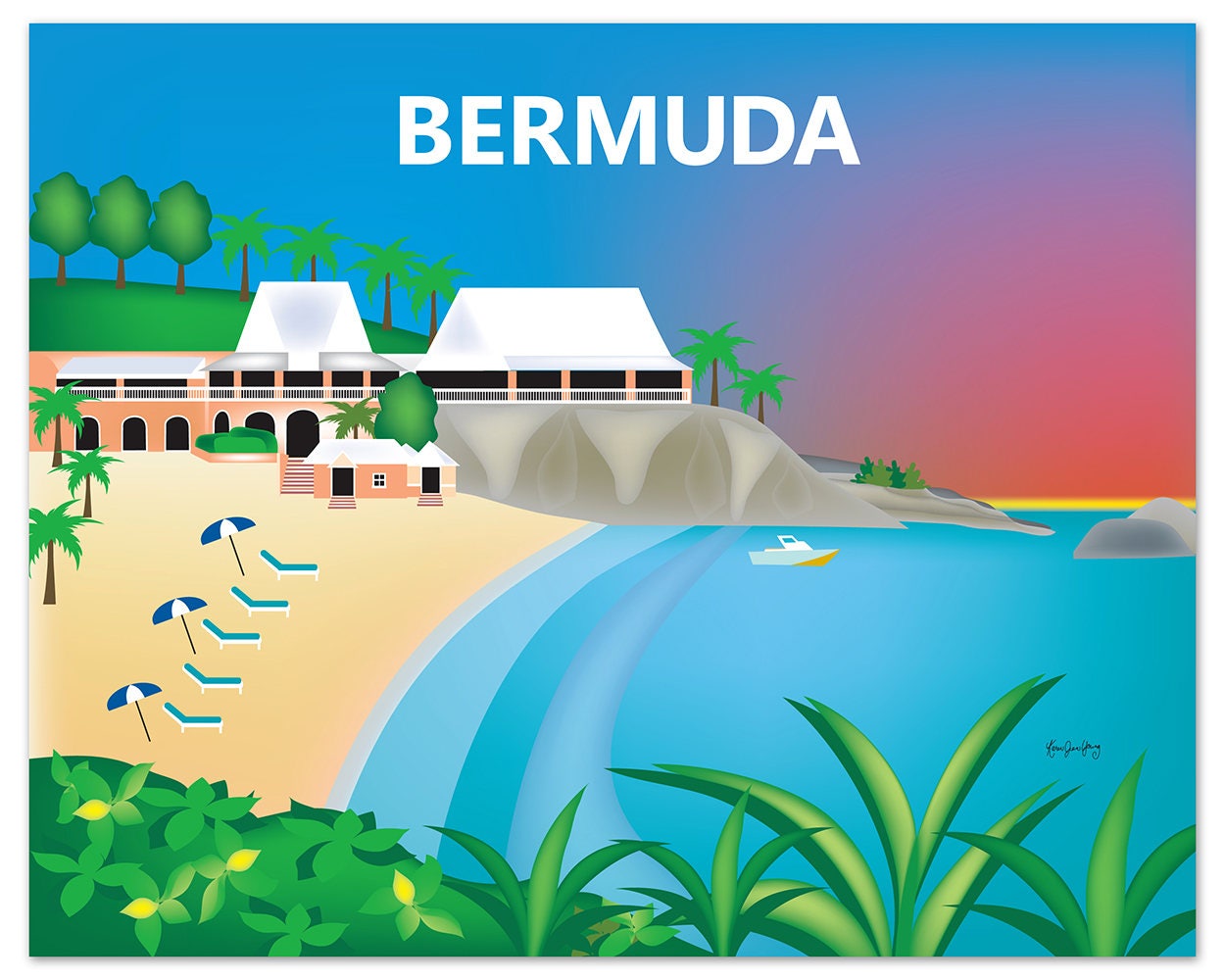 Bermuda Print Bermuda Beach Poster Bermuda Wall Art Bermuda | Etsy