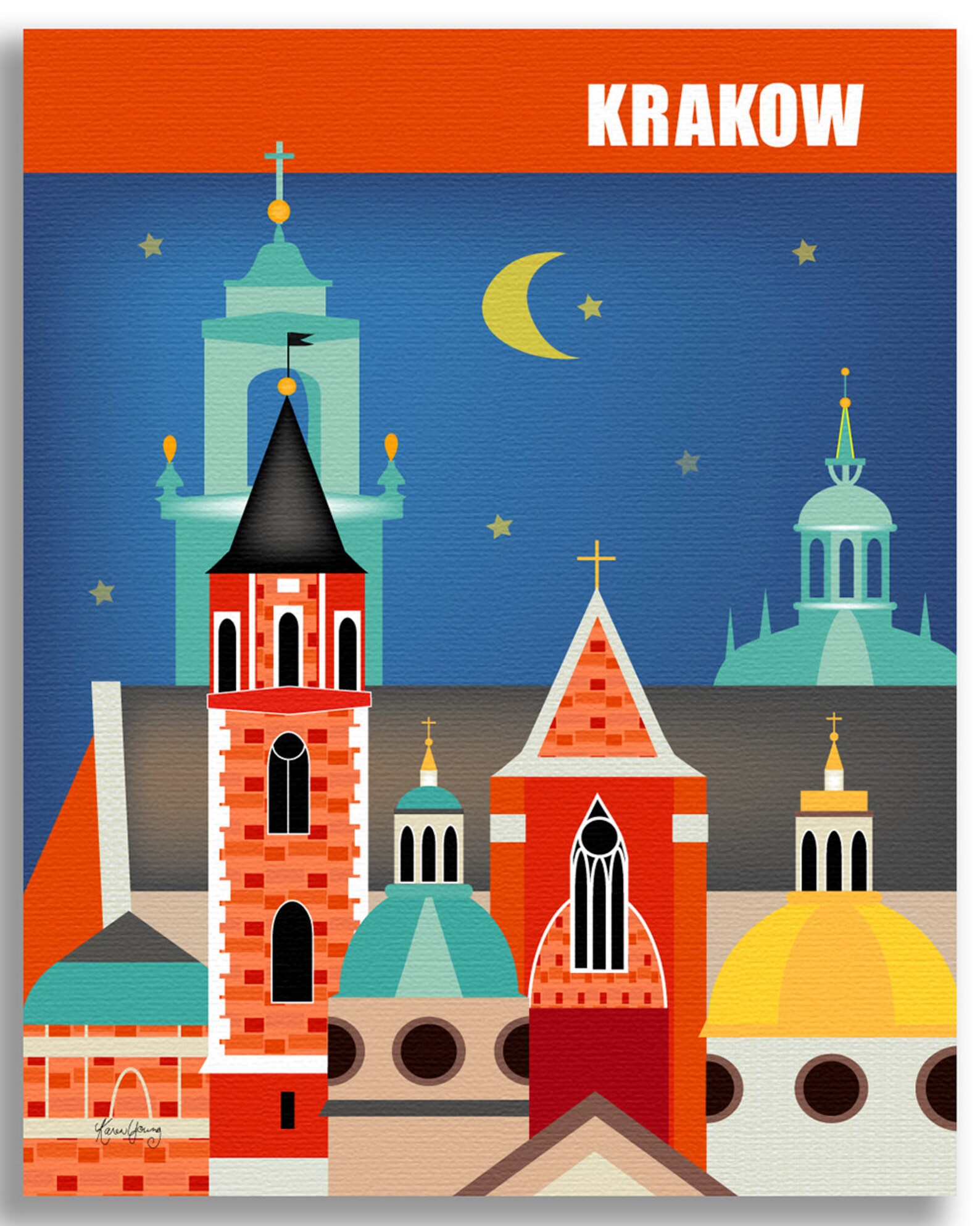 Krakow Print Krakow Poster Wawel Castle Art Poland Art - Etsy