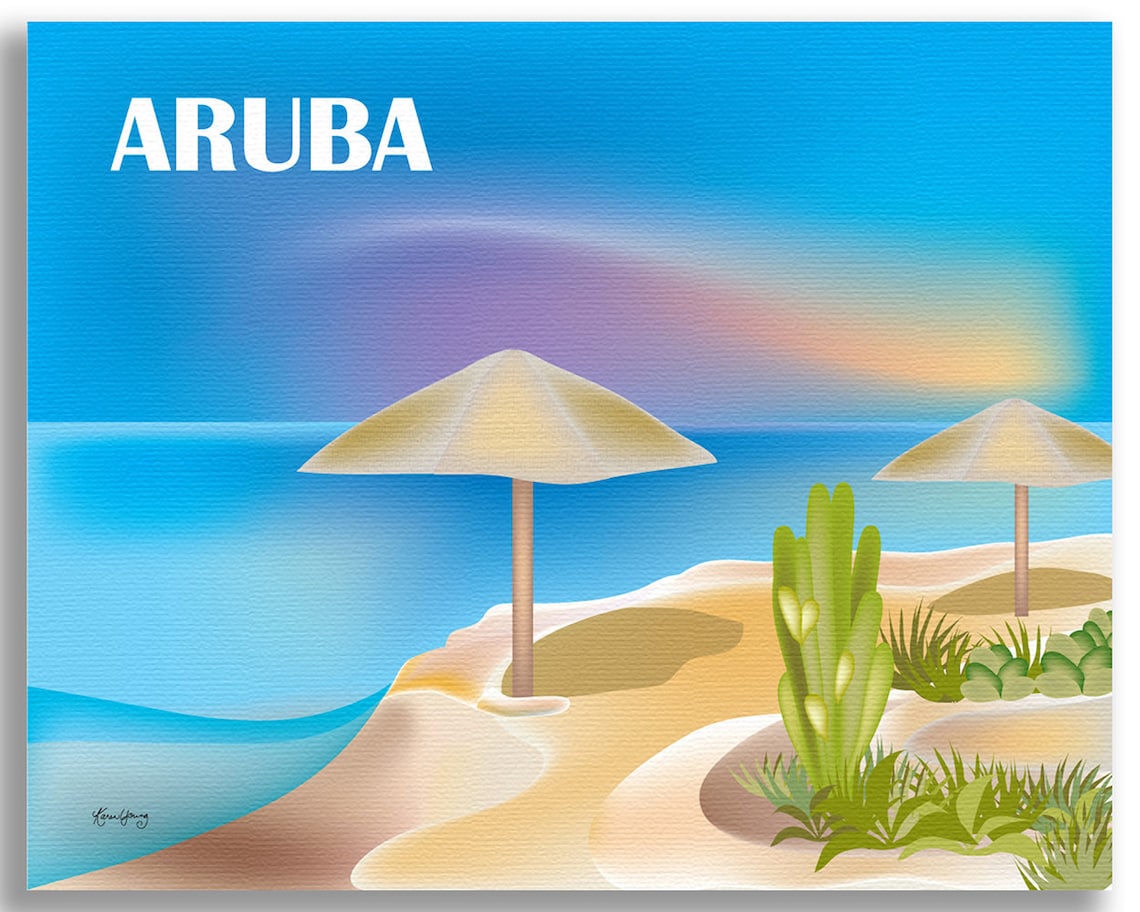 Aruba Art Aruba Map Aruba Skyline Print Aruba Travel Print - Etsy