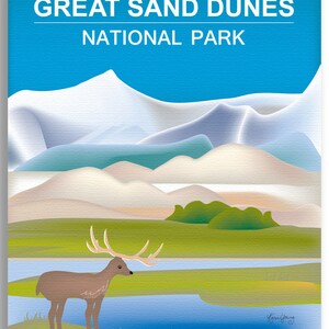 Great Sand Dunes Park Poster, National Park Art, Colorado Print, Great ...