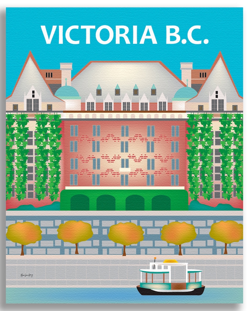 Victoria Print Victoria B.C. Skyline Victoria B.C. Art | Etsy