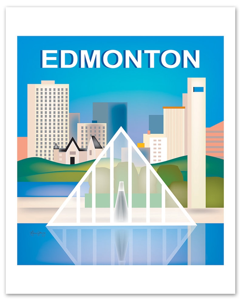 Edmonton Print Edmonton Skyline Edmonton Art Canada Print - Etsy