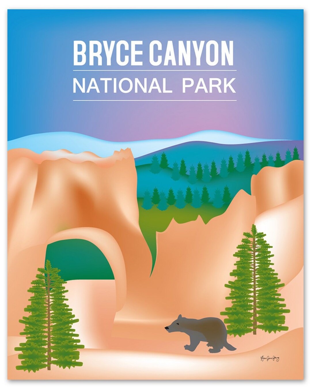Bryce Canyon National Park Poster, Bryce Canyon Art, Vertical Utah ...