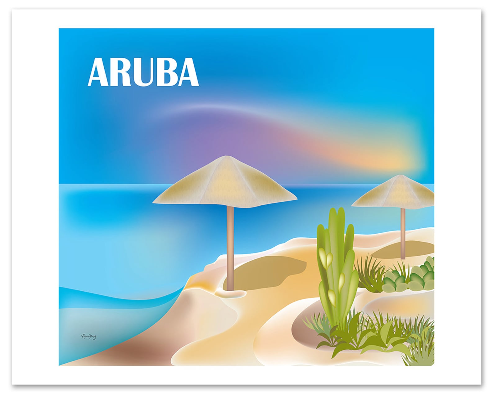 Aruba Art Aruba Map Aruba Skyline Print Aruba Travel Print - Etsy