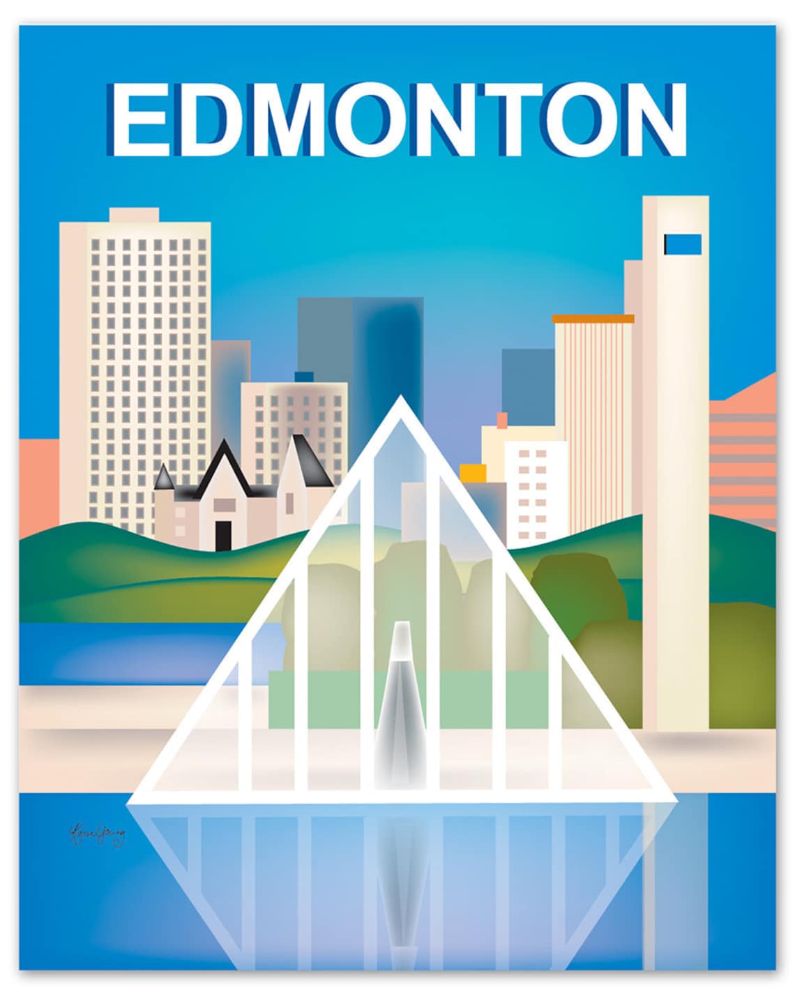 Edmonton Print Edmonton Skyline Edmonton Art Canada Print | Etsy