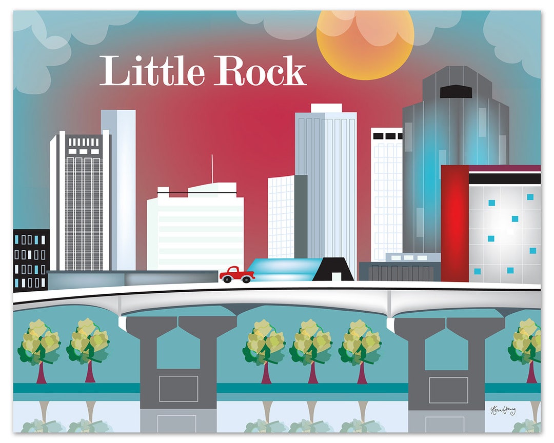 Little Rock, Arkansas Skyline, Little Rock Print, Arkansas Print ...