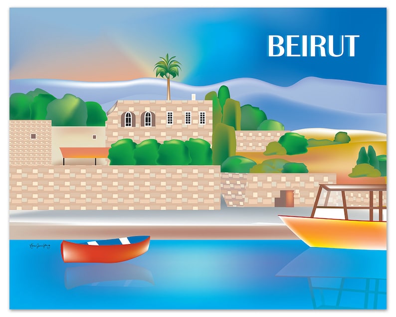 Beirut Skyline Art Beirut Poster Print Lebanon Poster - Etsy
