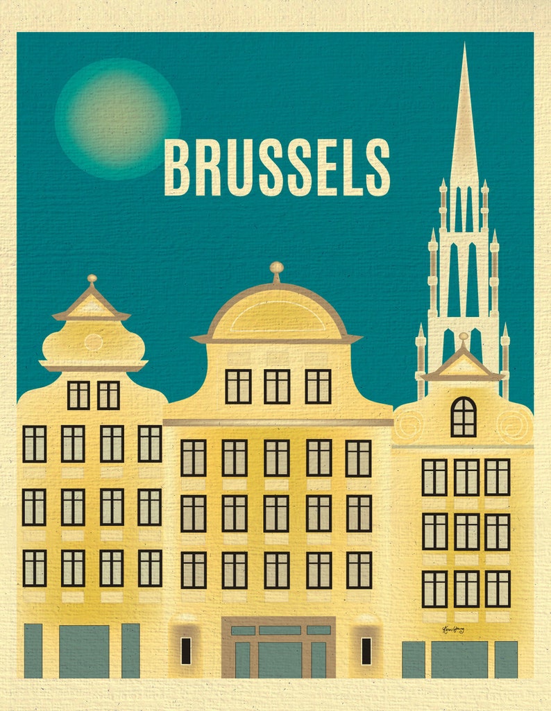 Brussels Print Brussels Belgium Vertical Poster Brussels | Etsy
