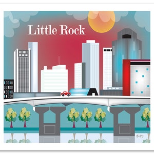Little Rock, Arkansas Skyline, Little Rock Print, Arkansas Print ...