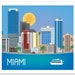Miami Skyline Art Print, Miami Map, Florida State Art, Miami Horizontal ...