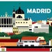 Madrid Skyline Art Print, Madrid Artwork, Madrid Wall Art, Madrid ...