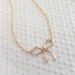Gold Bow Necklace, 14K Gold Filled Necklace, Small Bow Necklace, Bow ...