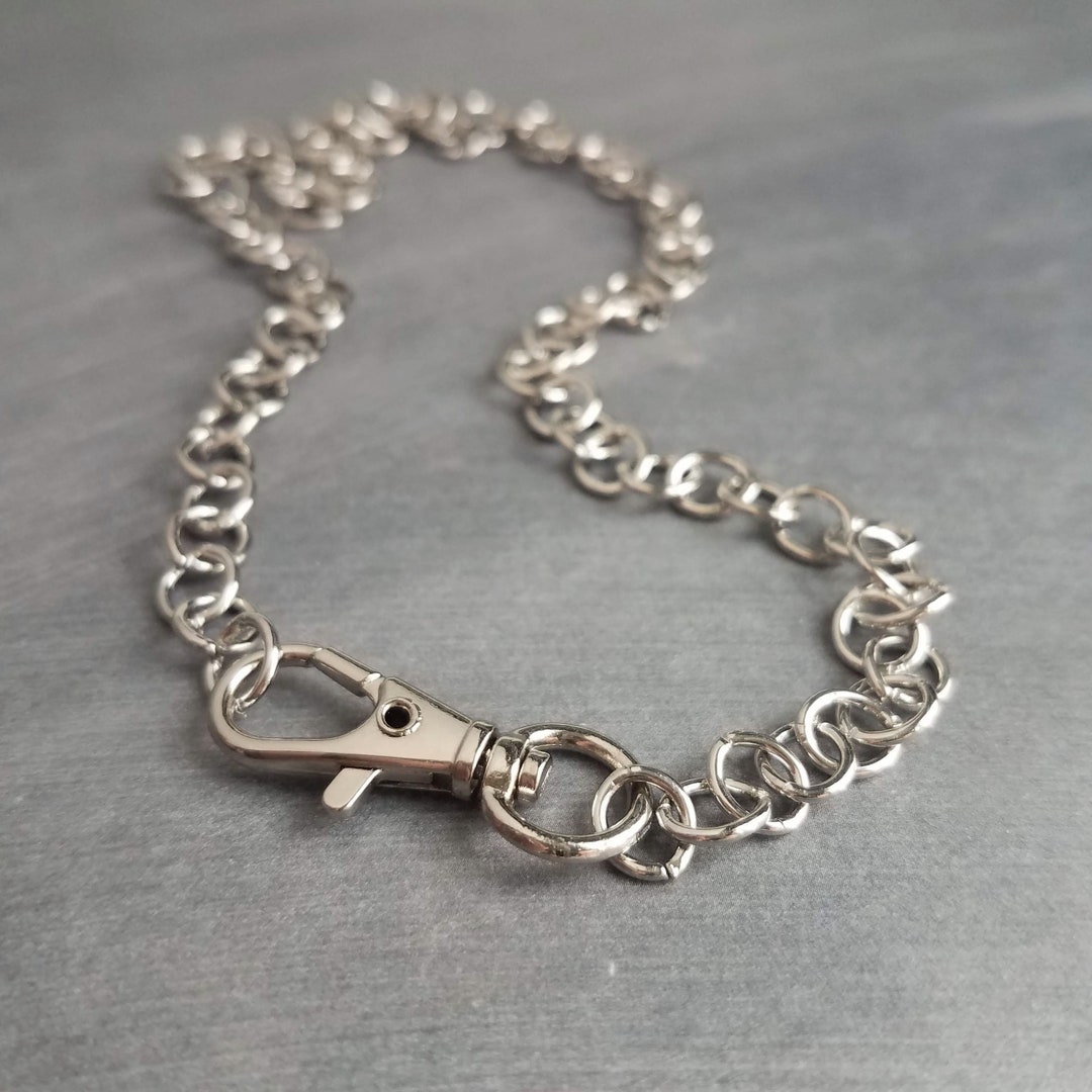 Silver Big Link Chain, Front Clasp Necklace, Large Round Link Chain ...