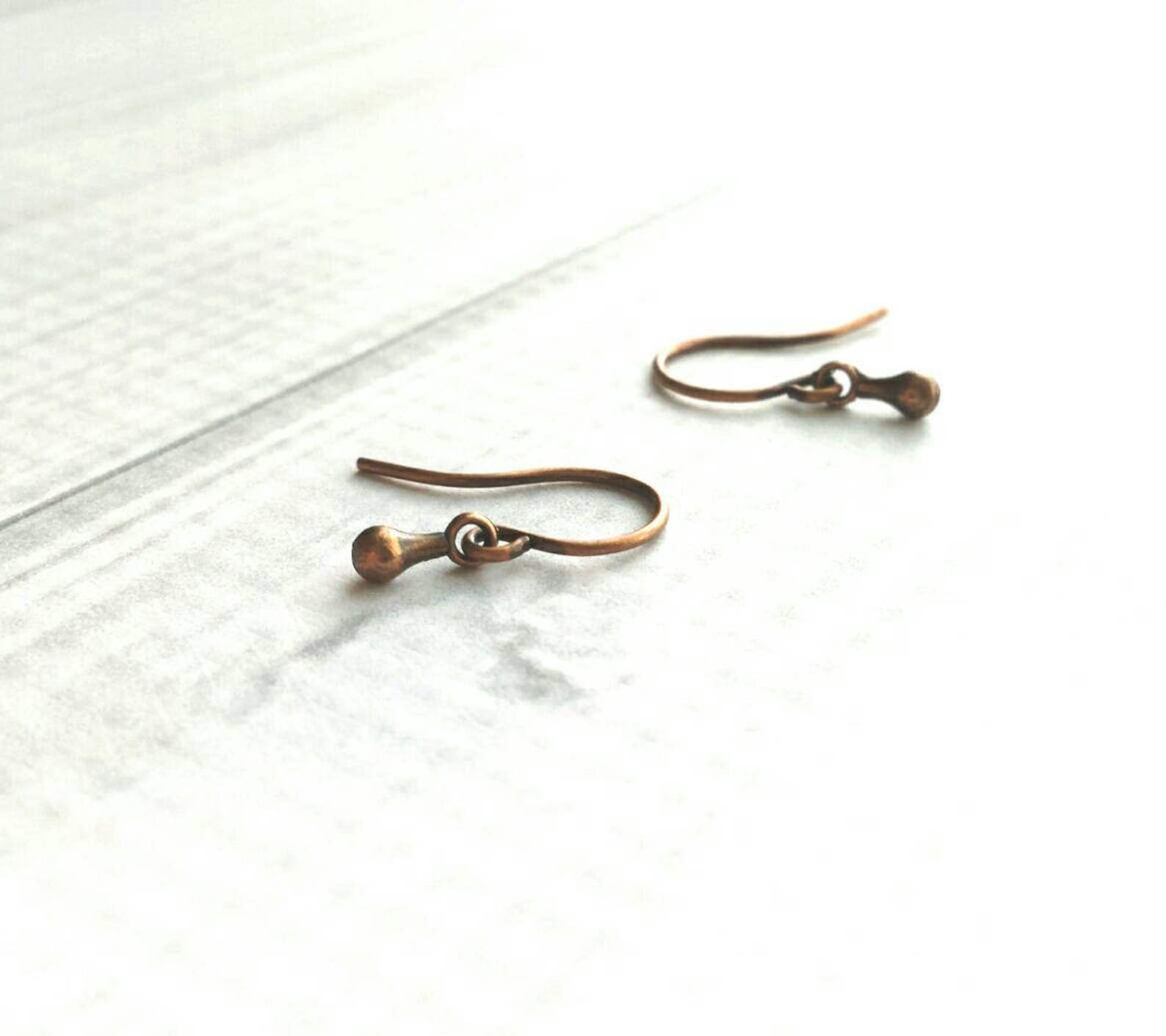 Copper Teardrop Earrings Copper Drop Earring Tiny Copper | Etsy