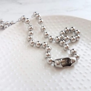 Large Ball Chain, 6mm Ball Chain, Big Silver Ball Chain, Large Bead ...
