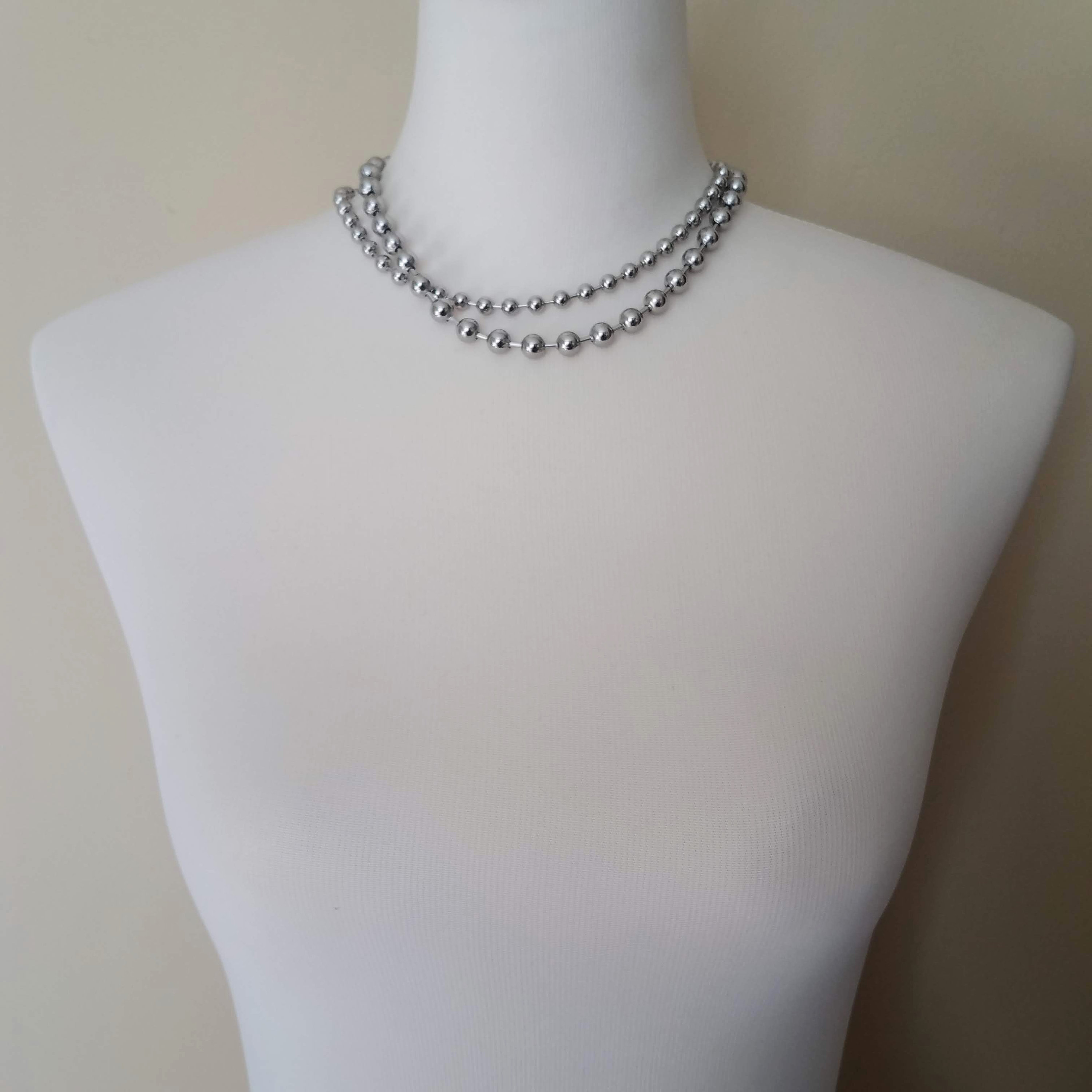 Large Ball Chain, 6mm Ball Chain, Big Silver Ball Chain, Large Bead ...