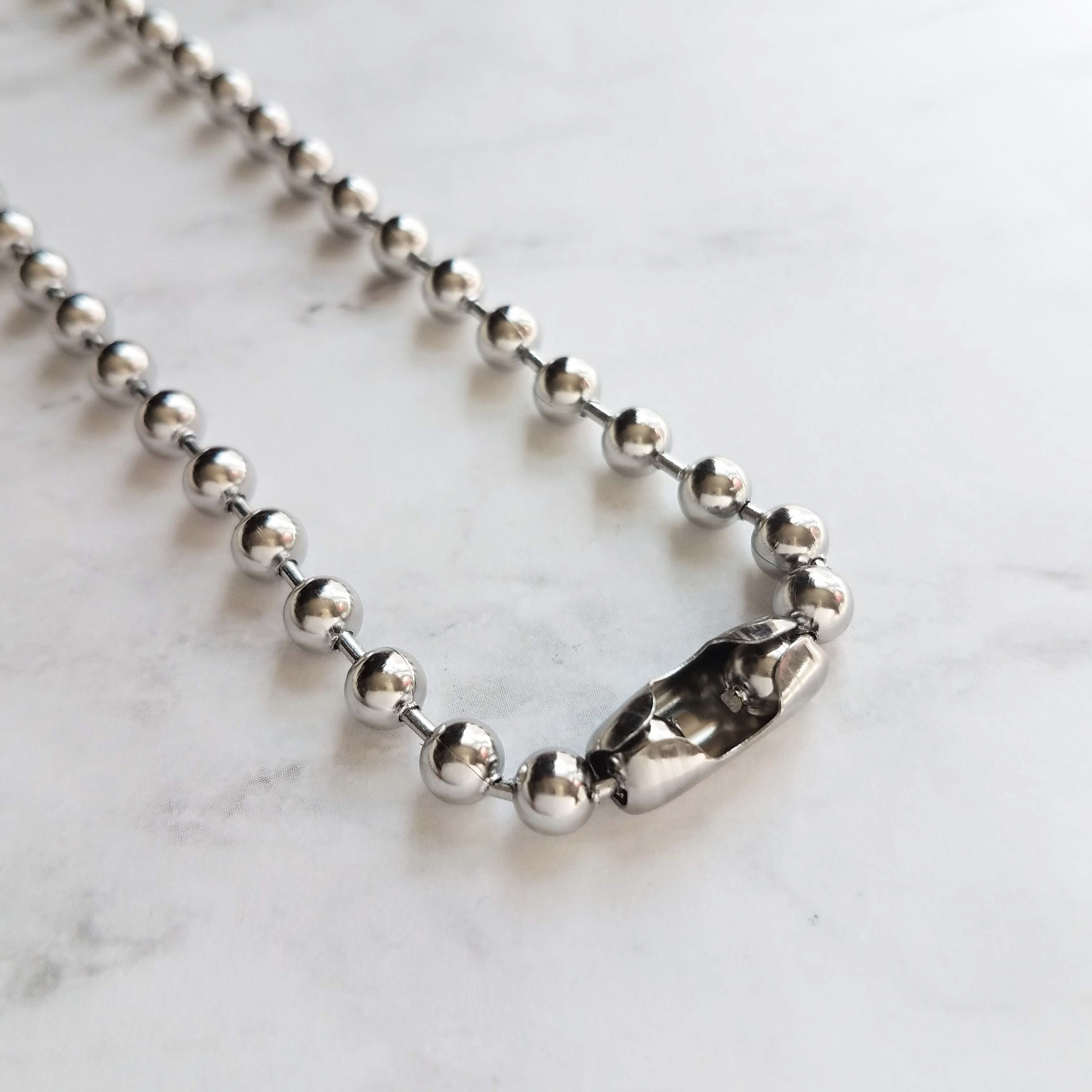 Large Ball Chain, 6mm Ball Chain, Big Silver Ball Chain, Large Bead ...