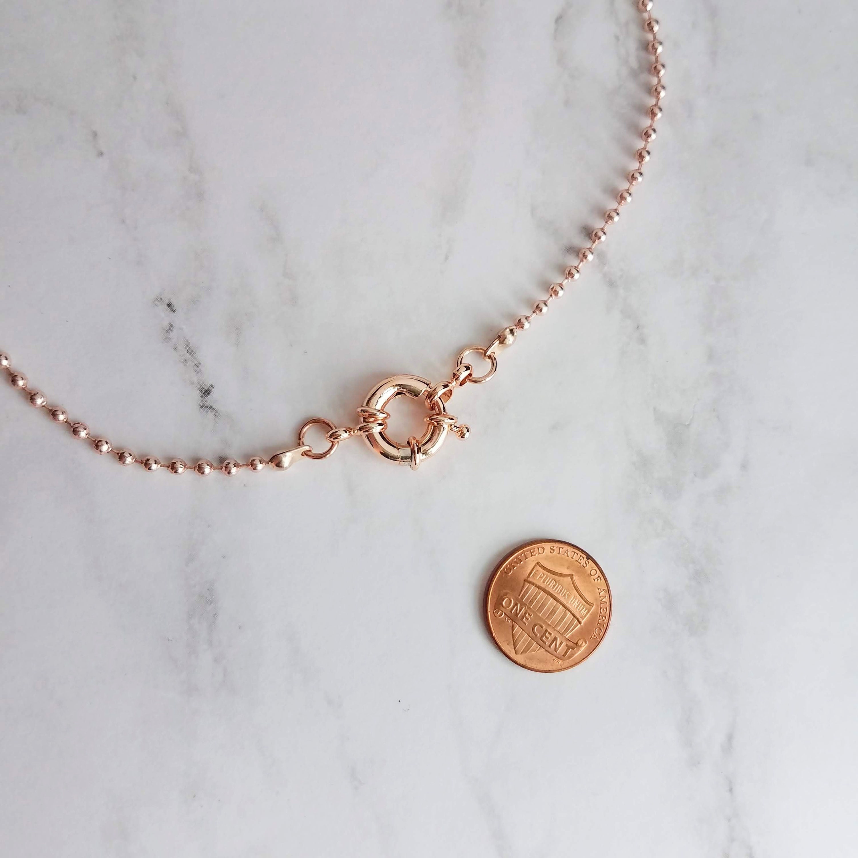 Ball Chain Necklace Rose Gold Ball Chain Chunky Front Clasp - Etsy ...
