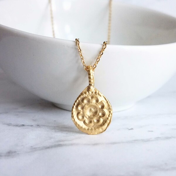Gold Medallion Charm - Etsy