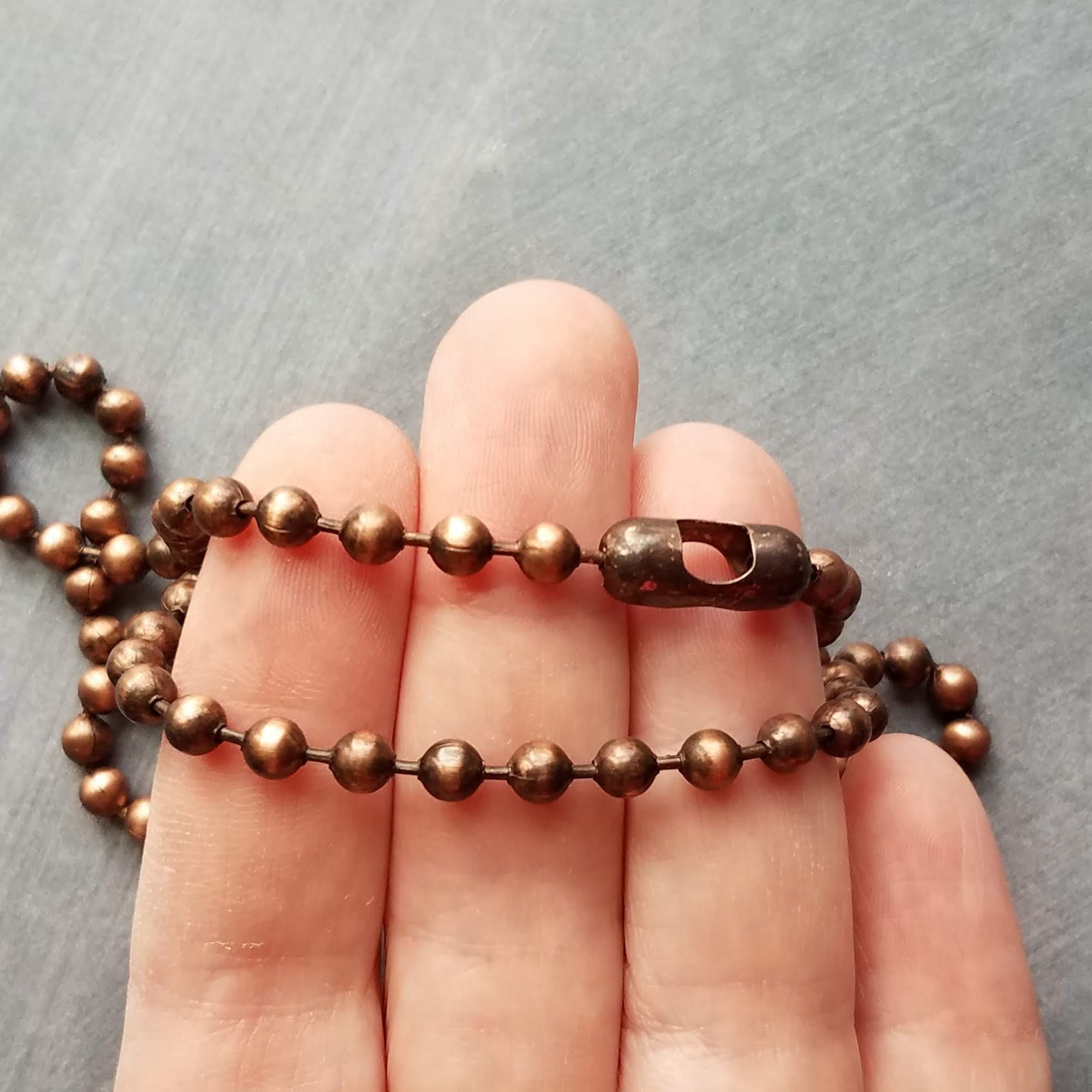 Copper Ball Chain, 4mm Ball Chain, Solid Copper, Large Bead Chain, Ball ...