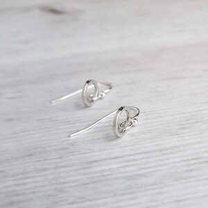 Silver Hoop Earrings, Tiny Little Circle, Simple Ring Dangle, Small ...
