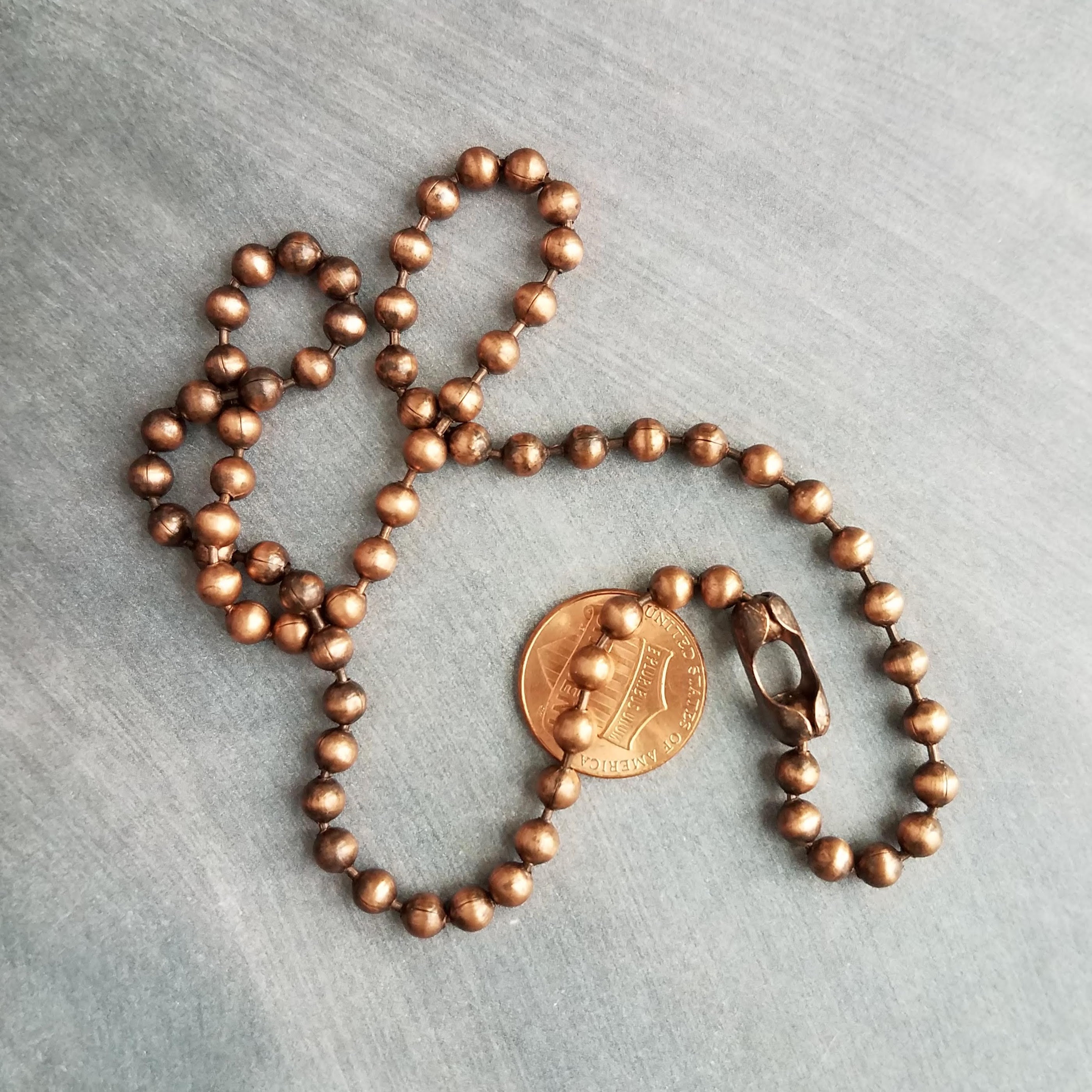 Copper Ball Chain, 4mm Ball Chain, Solid Copper, Large Bead Chain, Ball ...