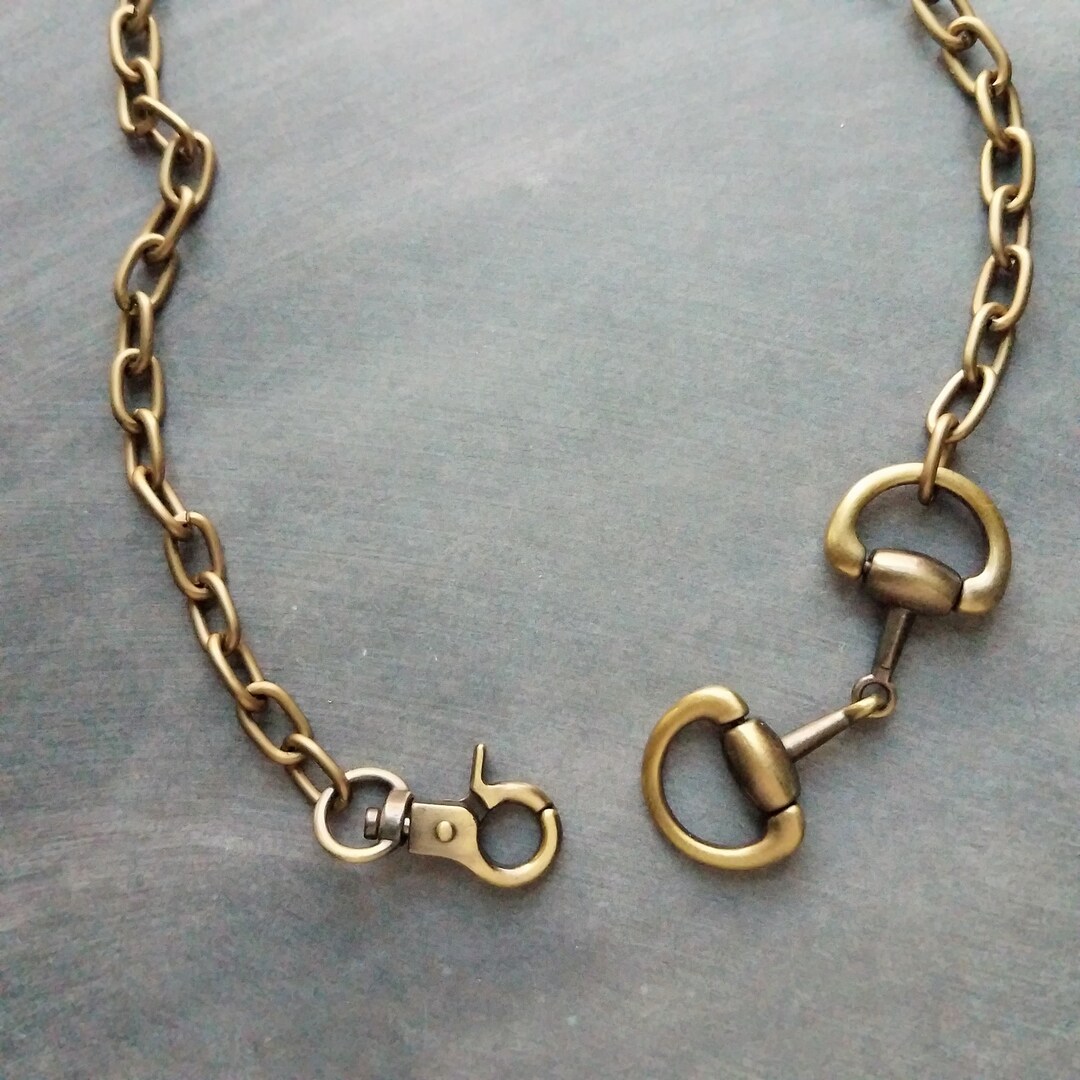 Antique Bronze Snaffle Bit Necklace, Equestrian Necklace, Brass Horse ...