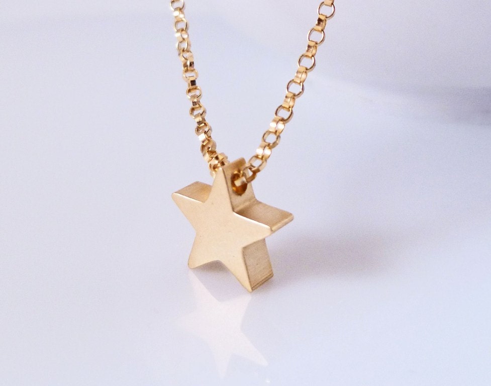 Gold Star Necklace, 14K Gold Fill Chain, Simple Star Necklace, Small ...